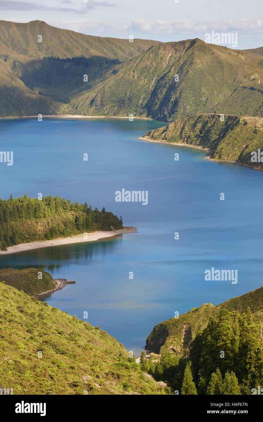 Azores landscape with lake. Lagoa do Fogo, Sao Miguel. Portugal ...
