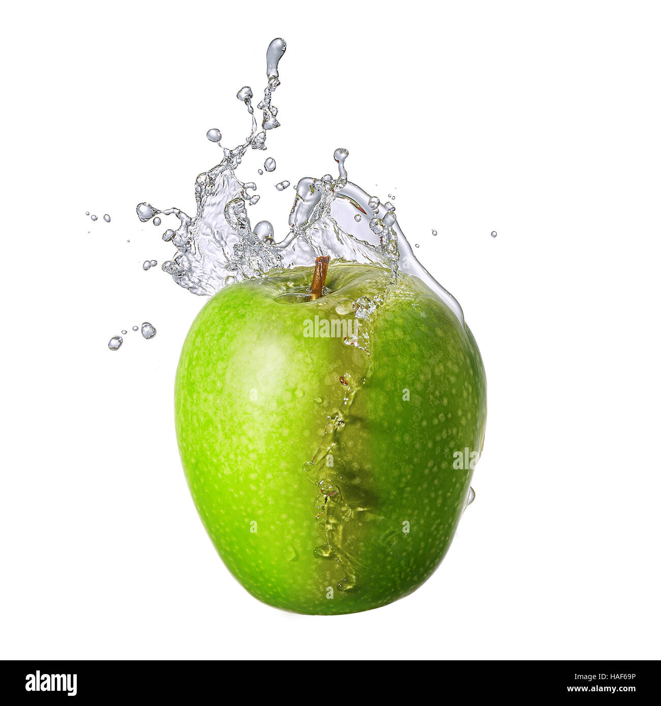 Water splash with apple isolated Stock Photo - Alamy