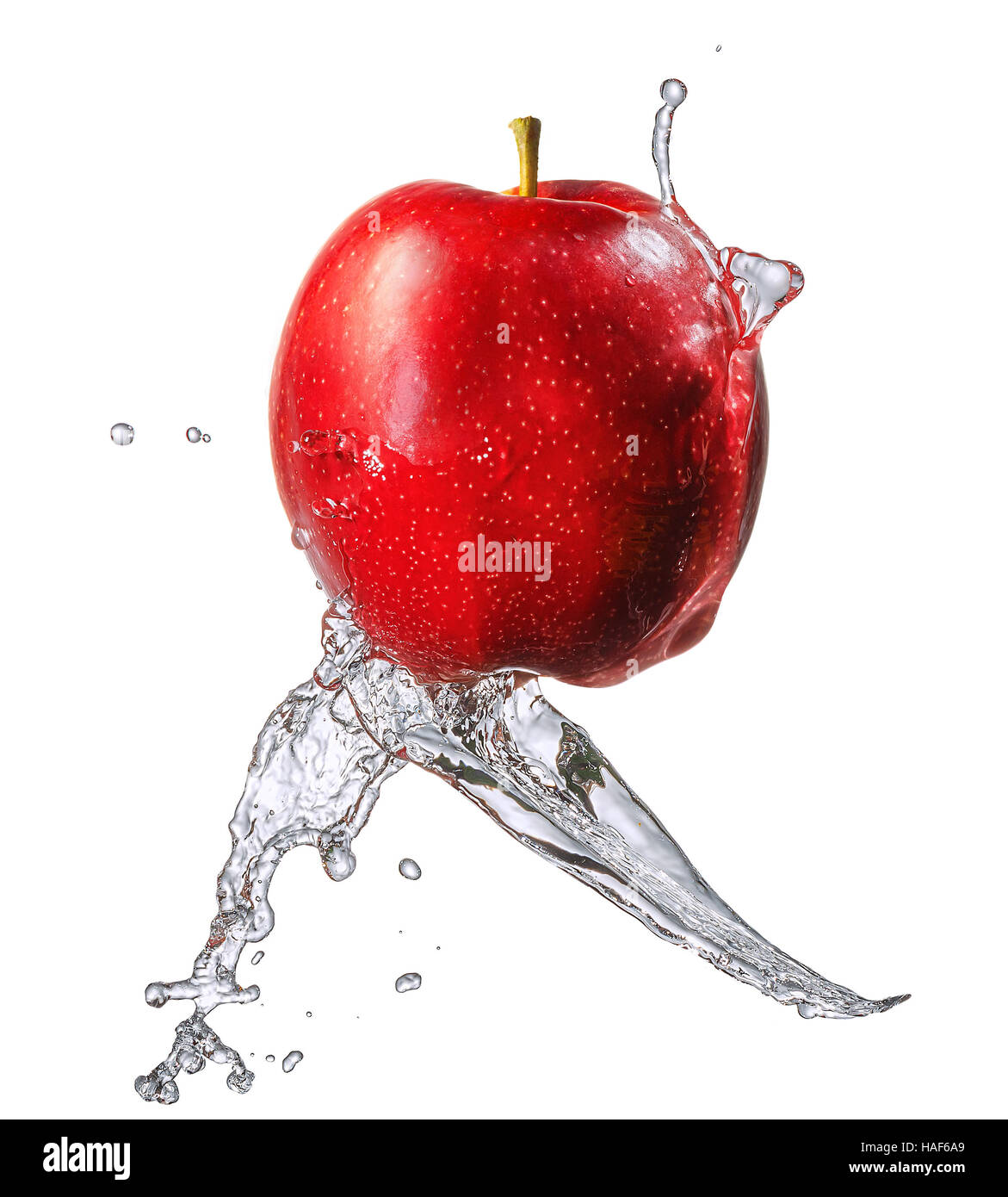 Water splash with apple isolated Stock Photo - Alamy