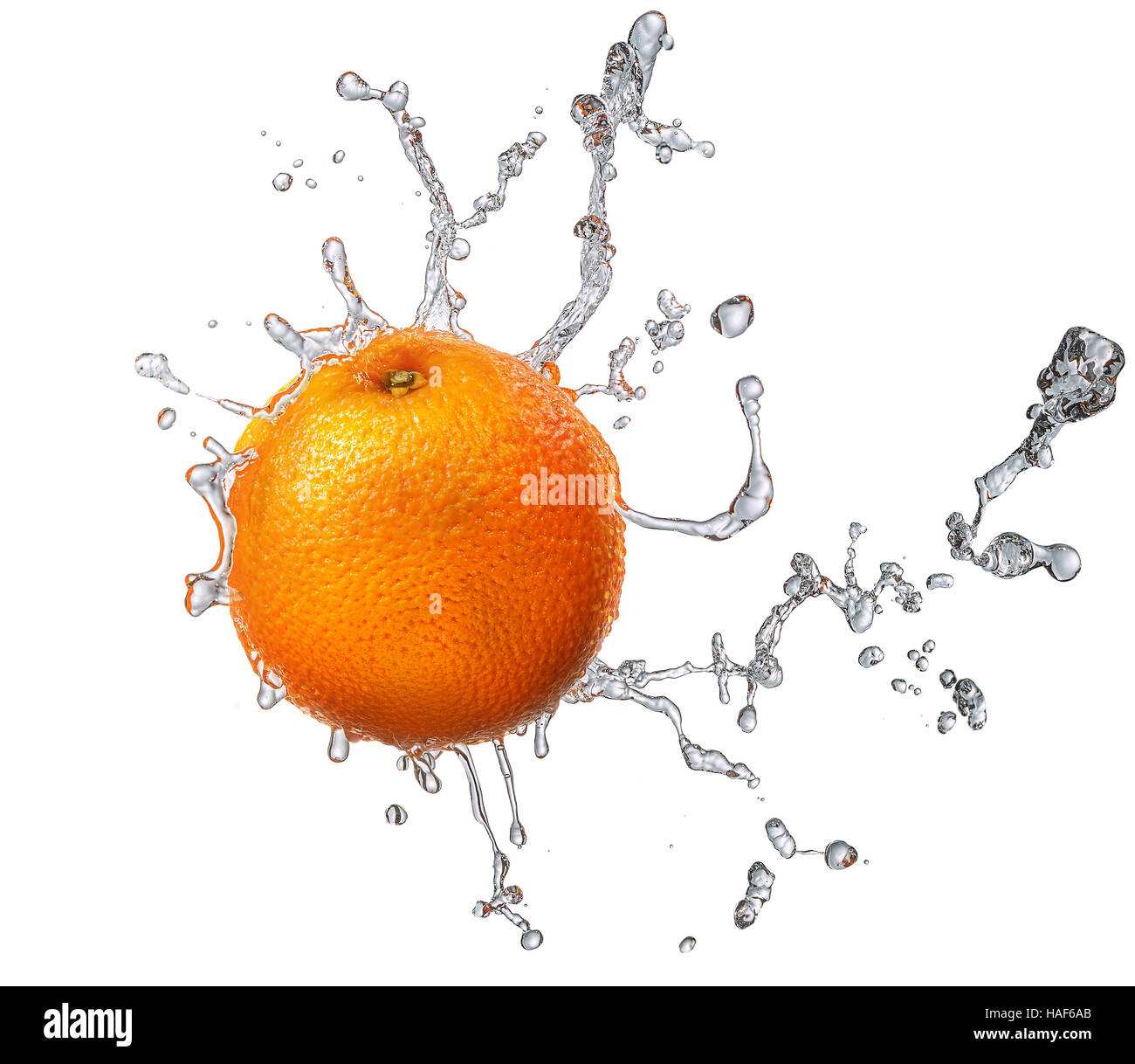 Water splash with orange isolated Stock Photo - Alamy