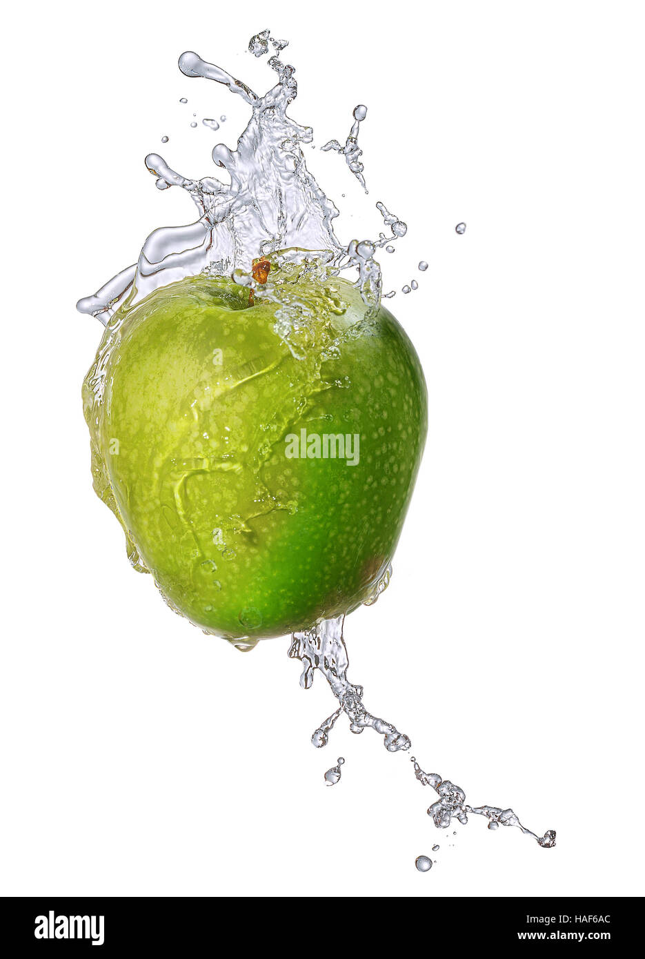 Water splash with apple isolated Stock Photo - Alamy