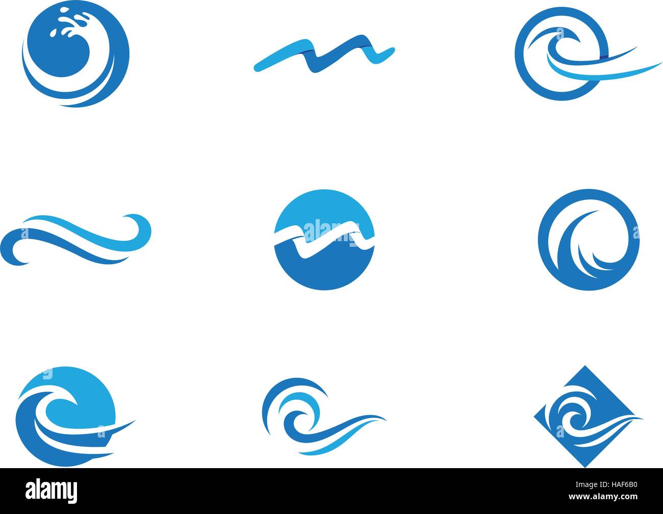 Vector Logo with yellow sun and blue sea waves Stock Vector Image & Art ...