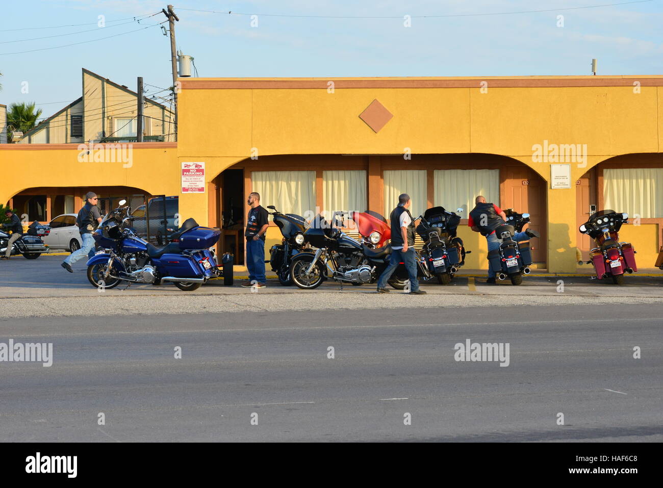 Harley Davidson Motorcycles at Galveston in Texas Stock Photo - Alamy