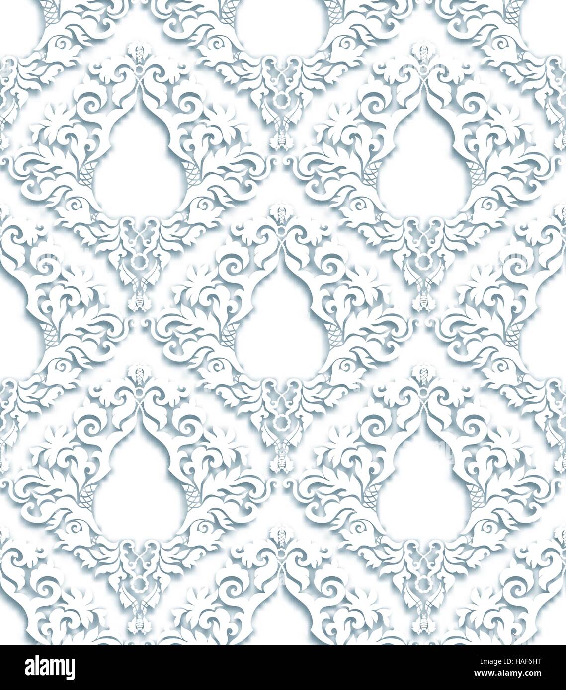 Seamless 3D Gray Damask Pattern With Shadows Stock Vector Image & Art ...