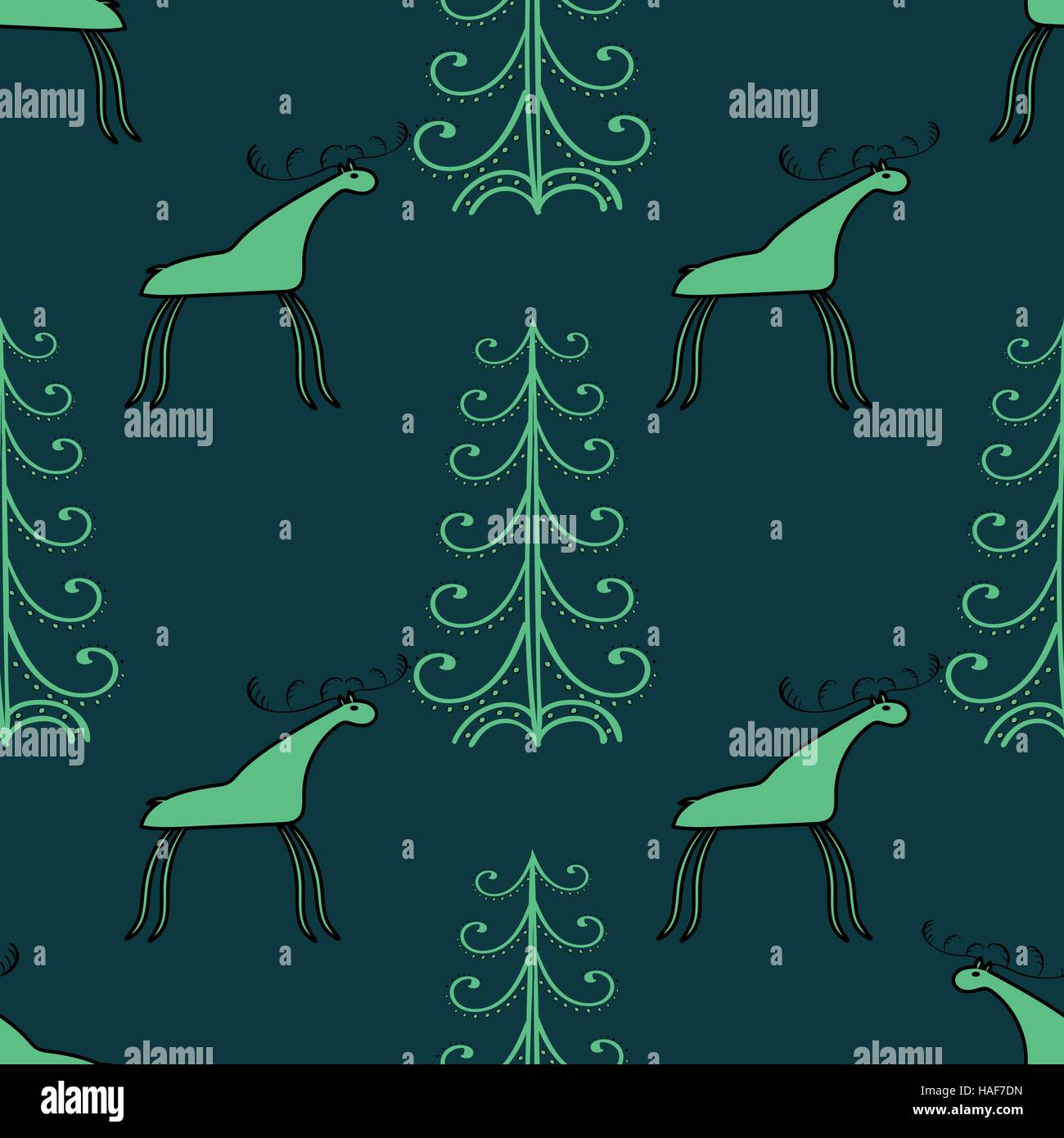 Moose wood ethnic ornament seamless pattern Stock Vector Image & Art ...