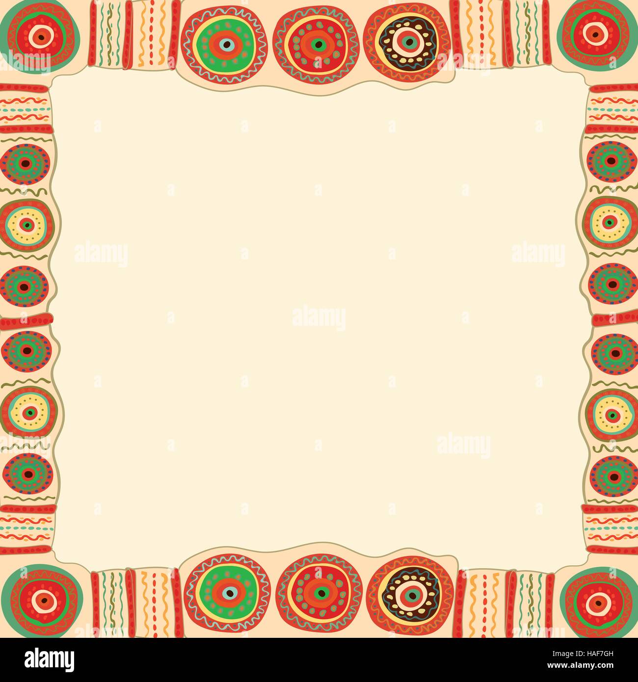 Ethnic hand painted square frame Stock Vector Image & Art - Alamy