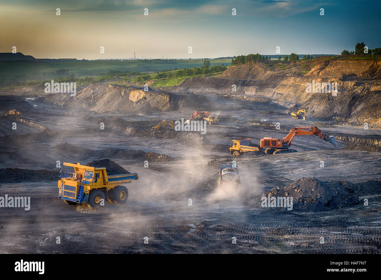 Production of coal in mine Stock Photo - Alamy