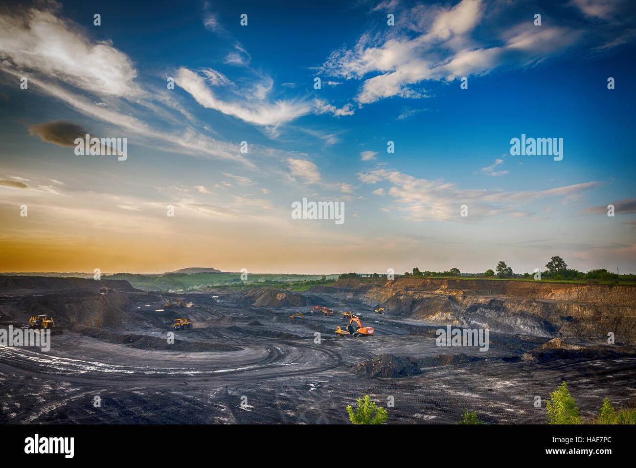 Production of coal in mine Stock Photo - Alamy