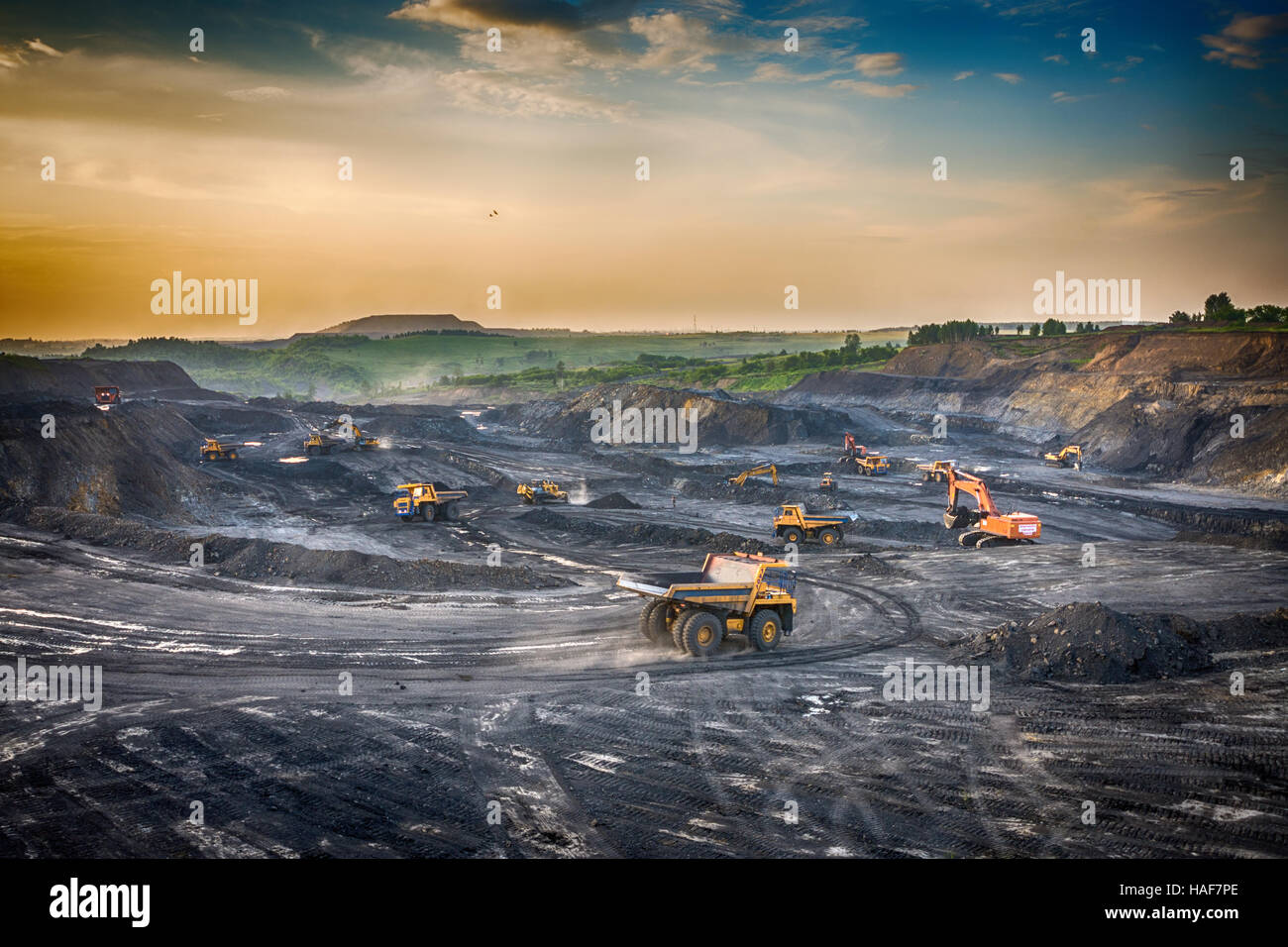 Production of coal in mine Stock Photo - Alamy