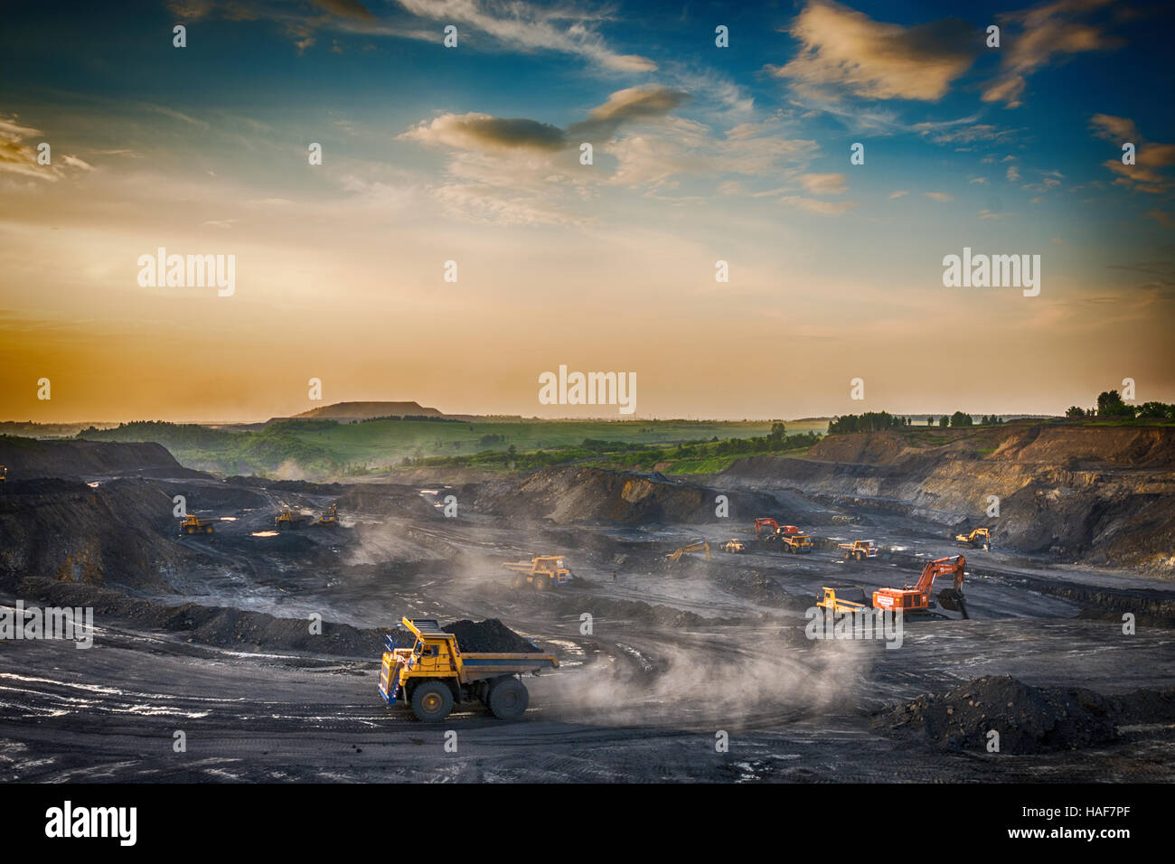 Production of coal in mine Stock Photo - Alamy