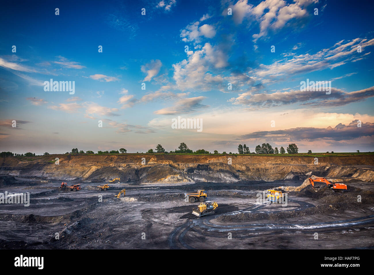 Production of coal in mine Stock Photo - Alamy