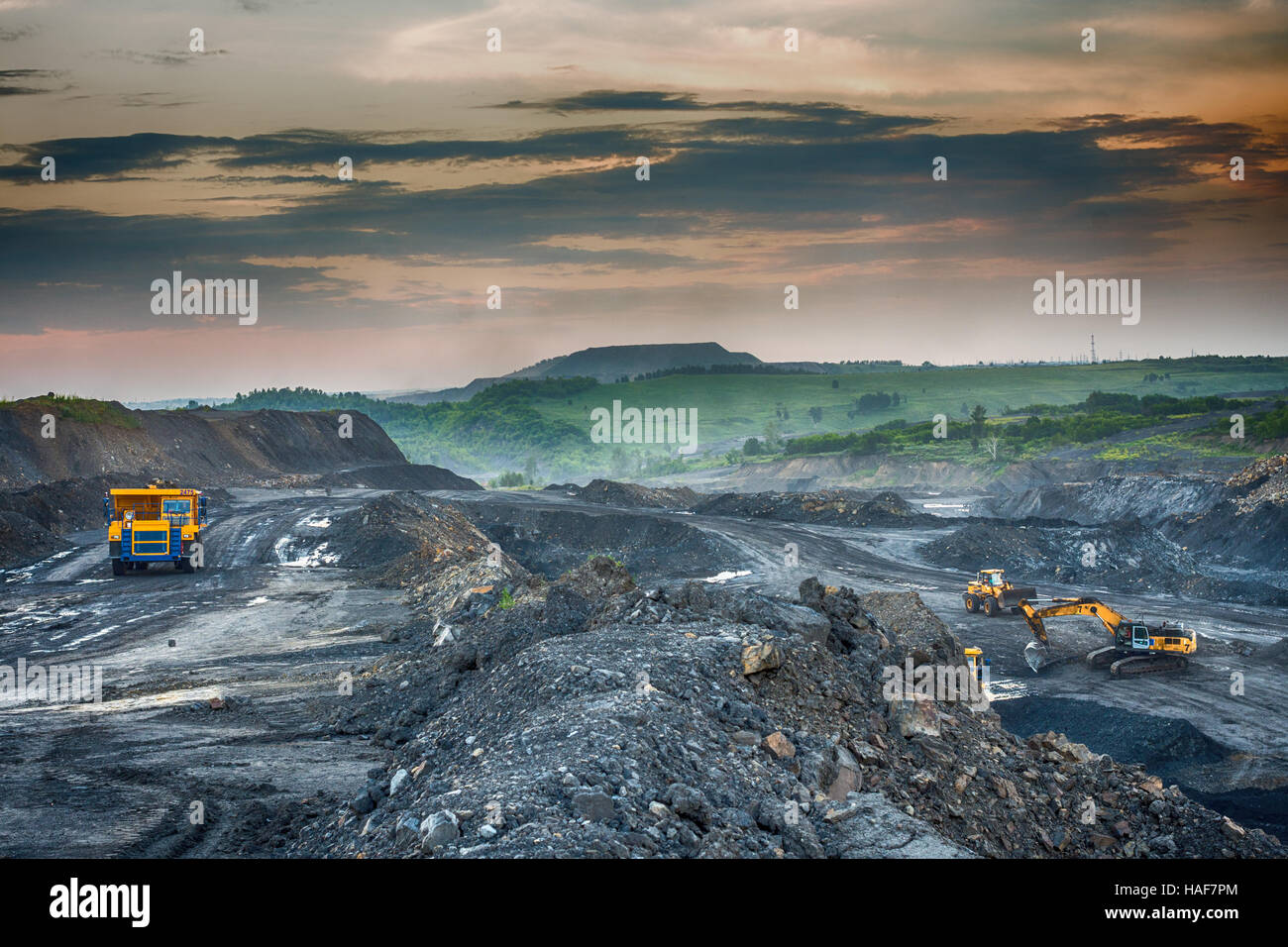 Production of coal in mine Stock Photo - Alamy