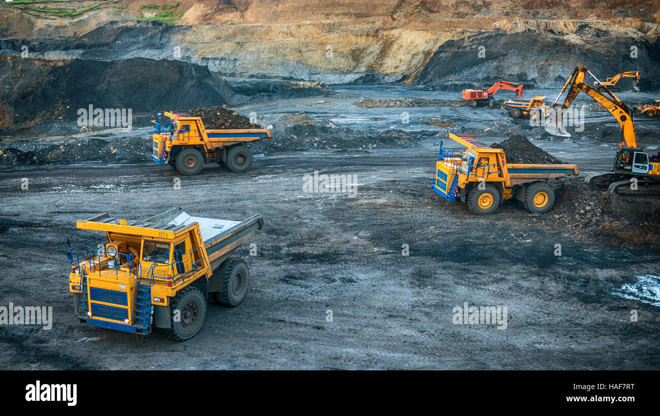 Production of coal in mine Stock Photo - Alamy