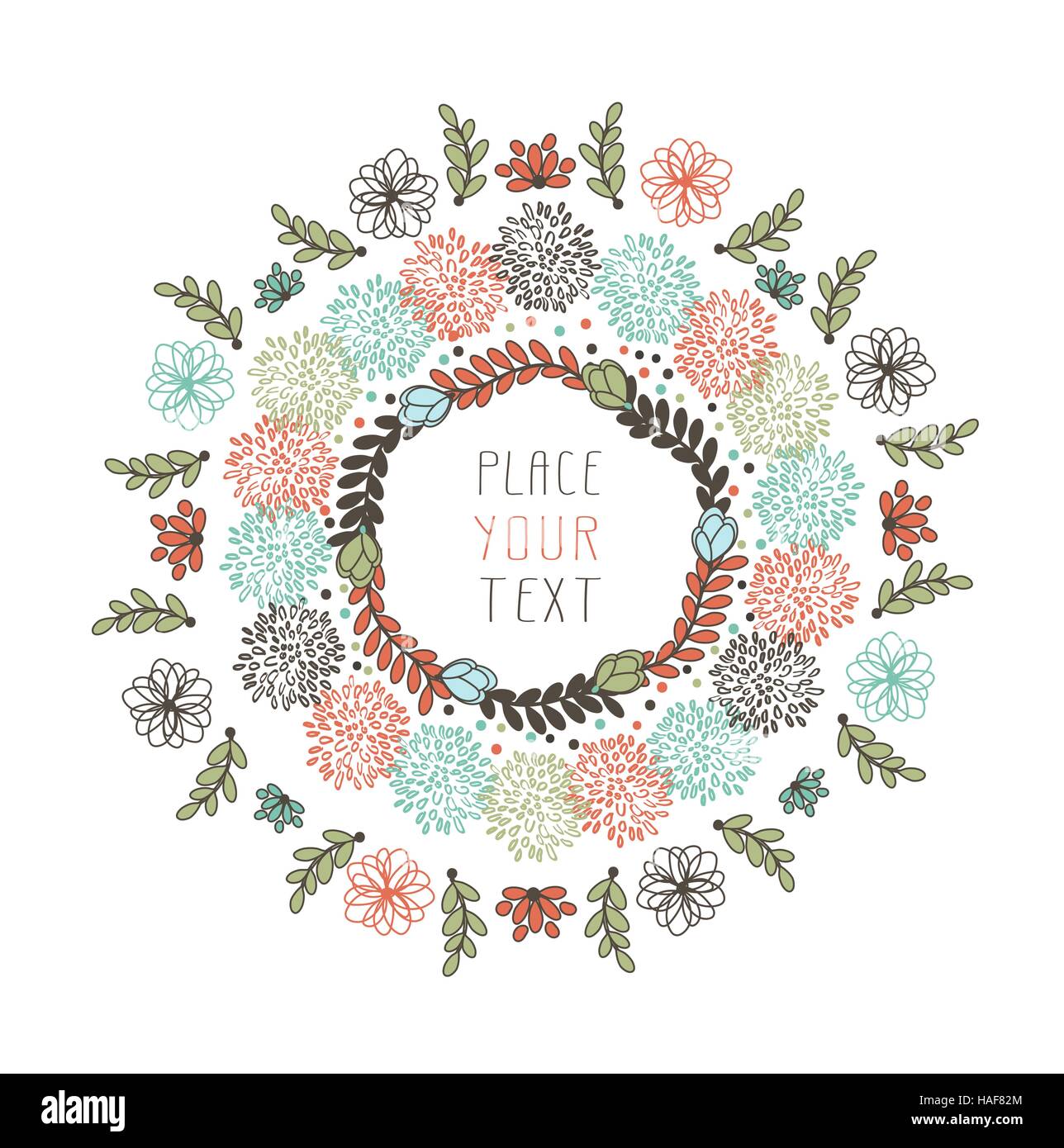 Abstract Floral Design With Flowers And Leaves Stock Vector Image & Art ...