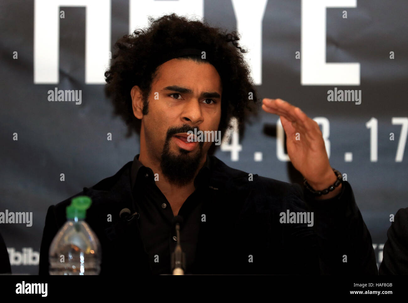 David Haye during the press conference at the Dorchester Hotel, London ...