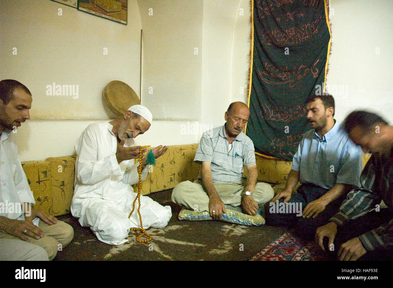 Urfa, people who belong to kadiri cult pray in the ceremony of dhikr ...