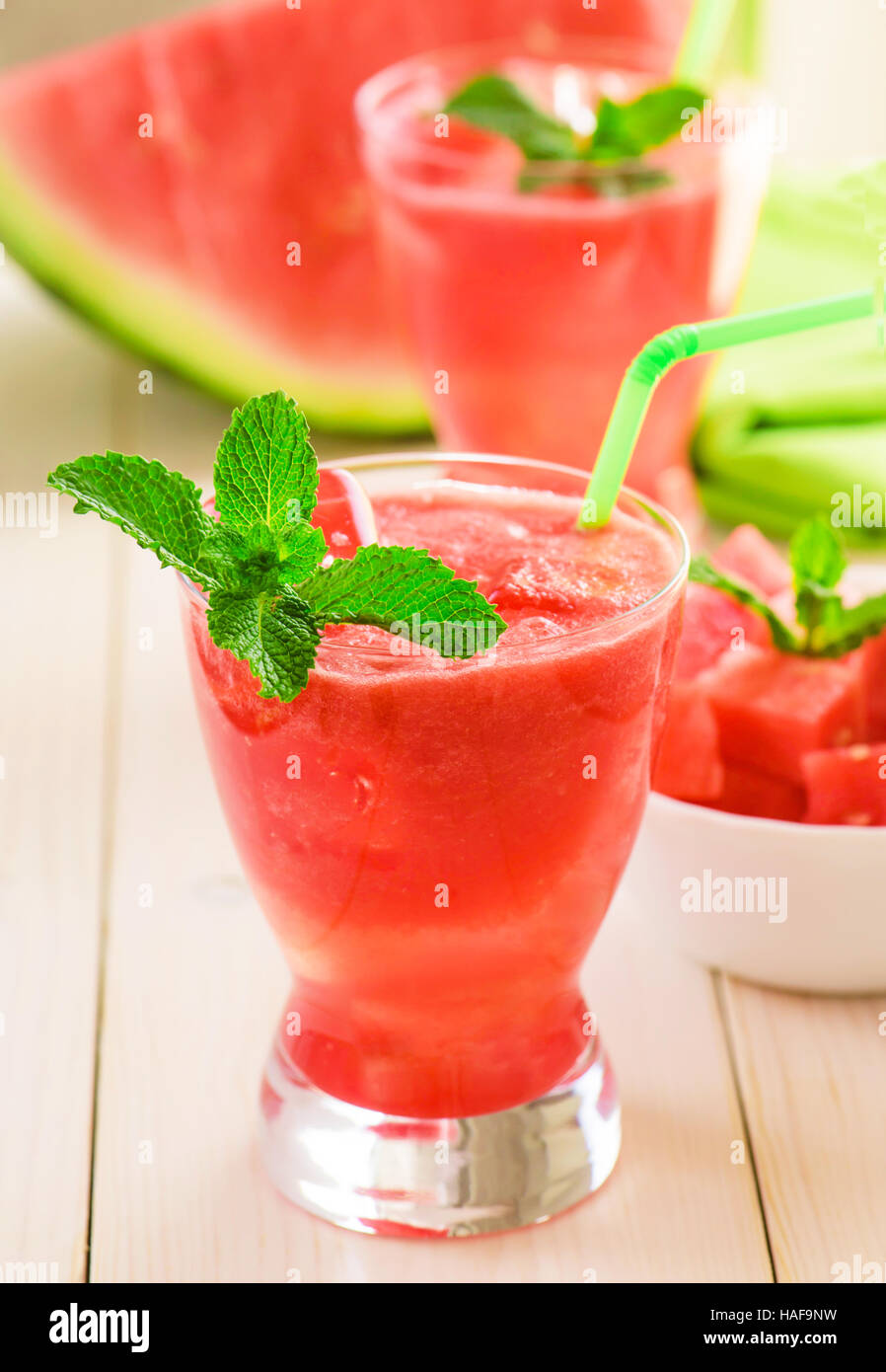 Watermelon drink in glass Stock Photo - Alamy