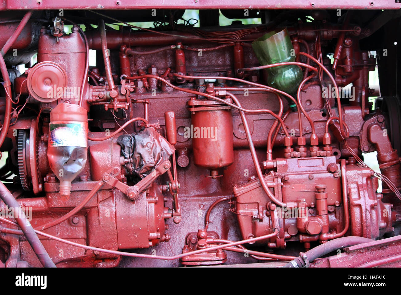 the internal structure of the tractor with the improvised modifications ...