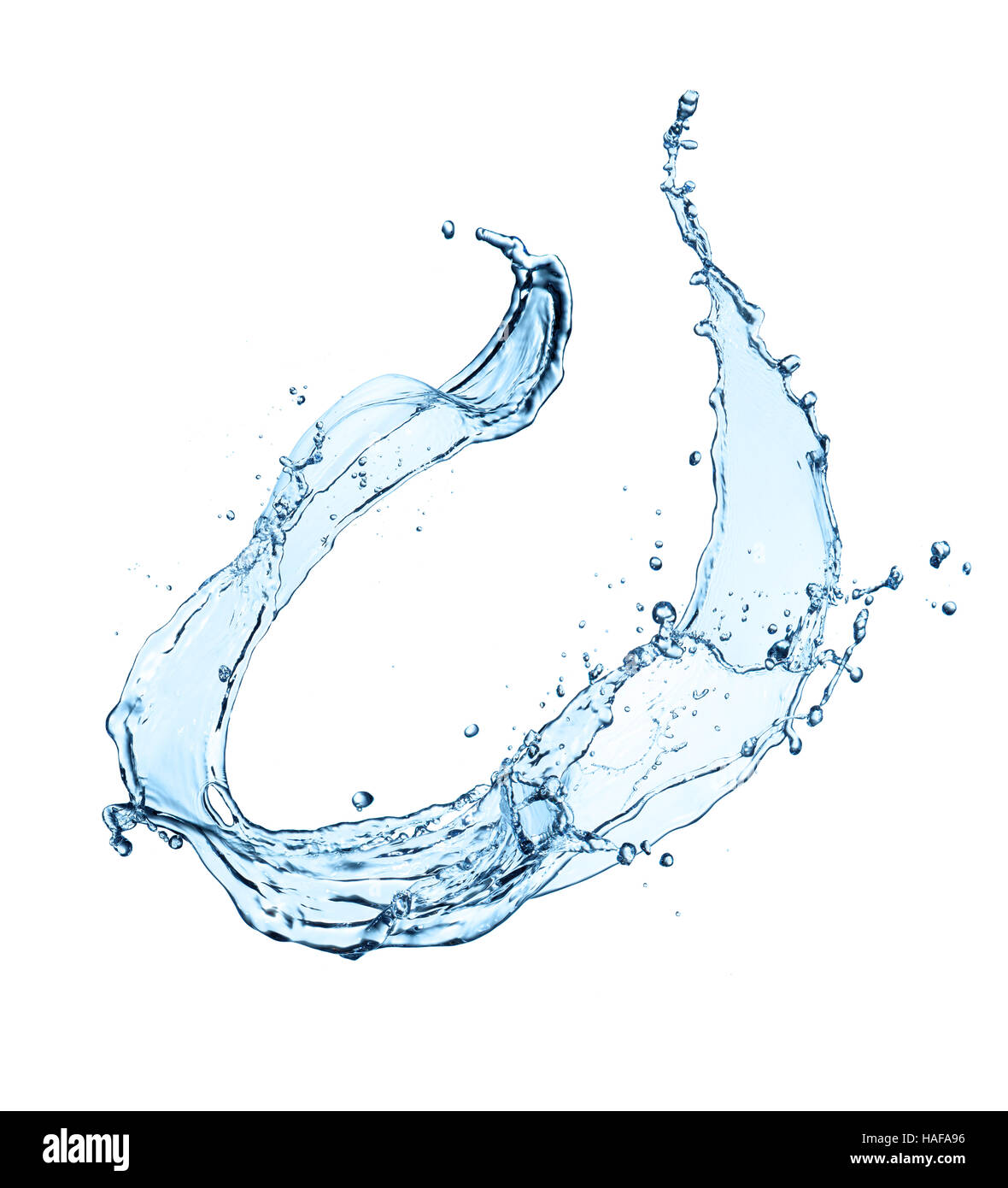 Blue abstract water splash isolated on white background Stock Photo - Alamy