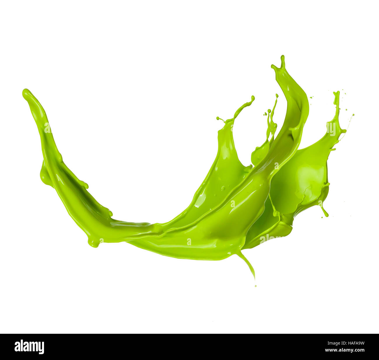 Abstract green splash isolated on white background Stock Photo - Alamy