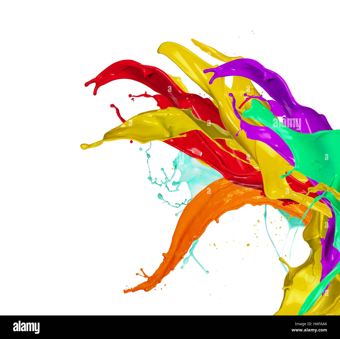 Abstract color splash isolated on white background Stock Photo - Alamy