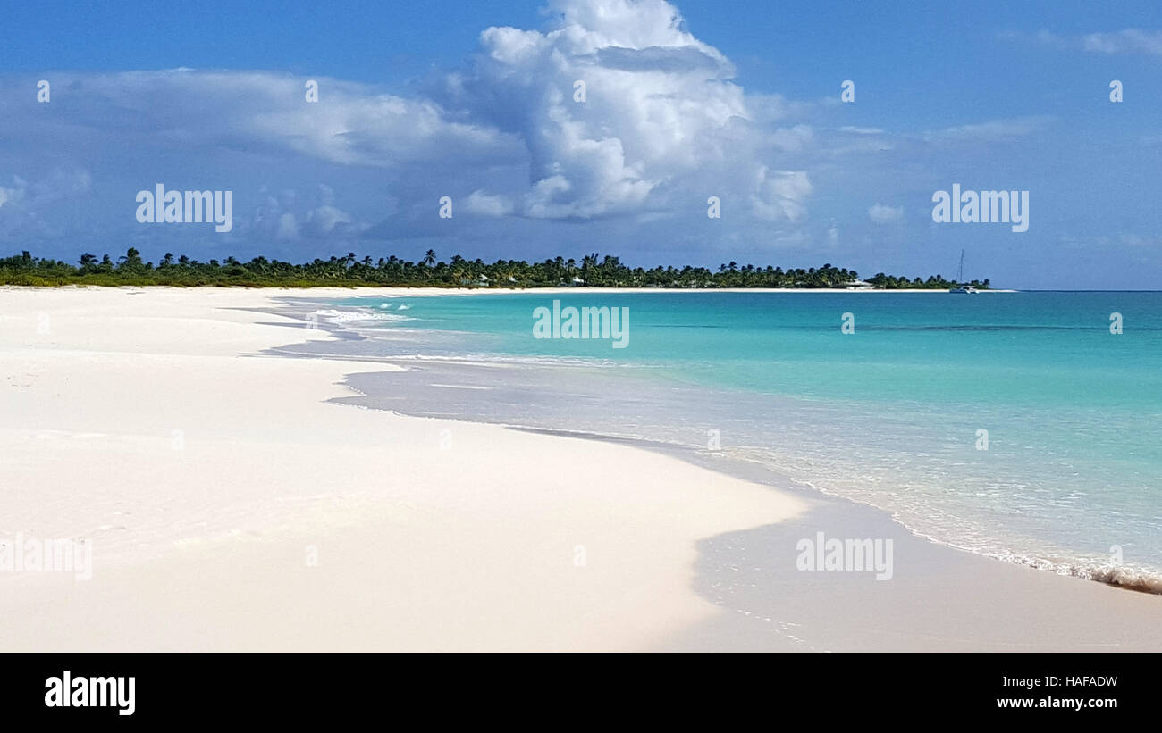White sand beach in tropical paradise at St John's Antigua and Barbuda ...