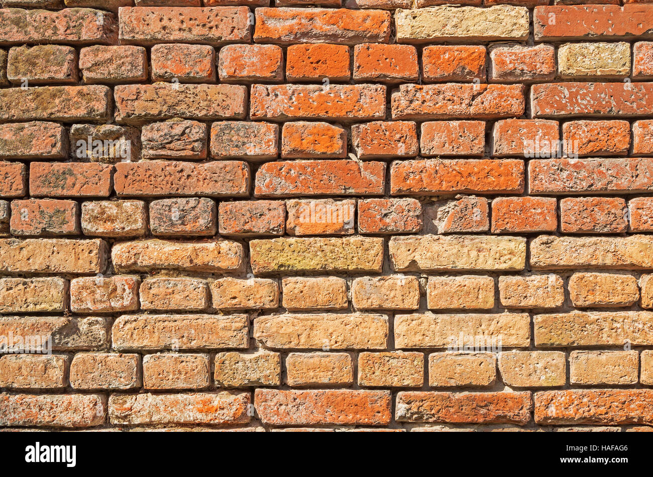 Brick wall of the old house of 18th century prepared for restoration ...