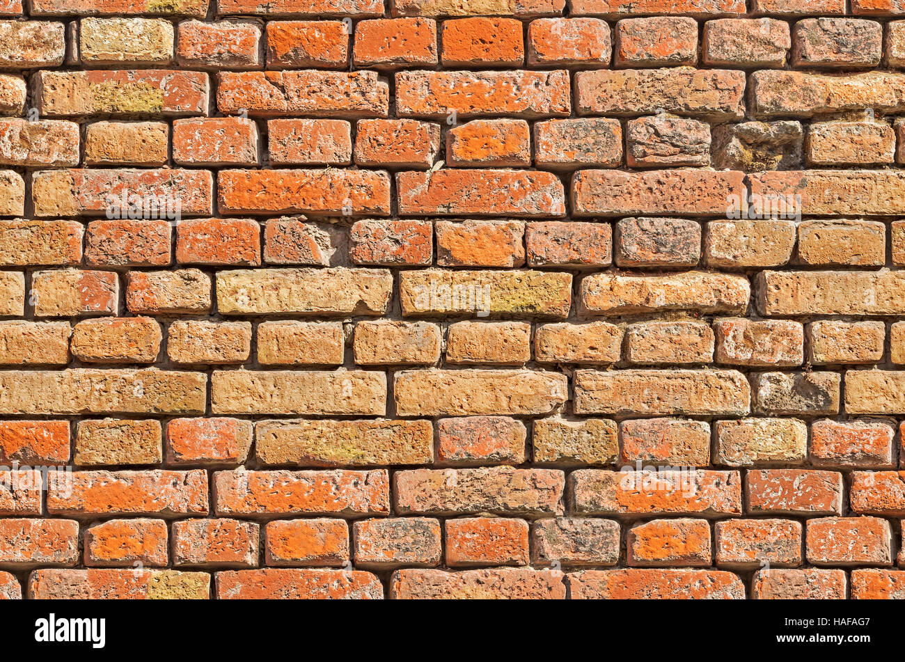 Brick wall of the old house of 18th century prepared for restoration ...