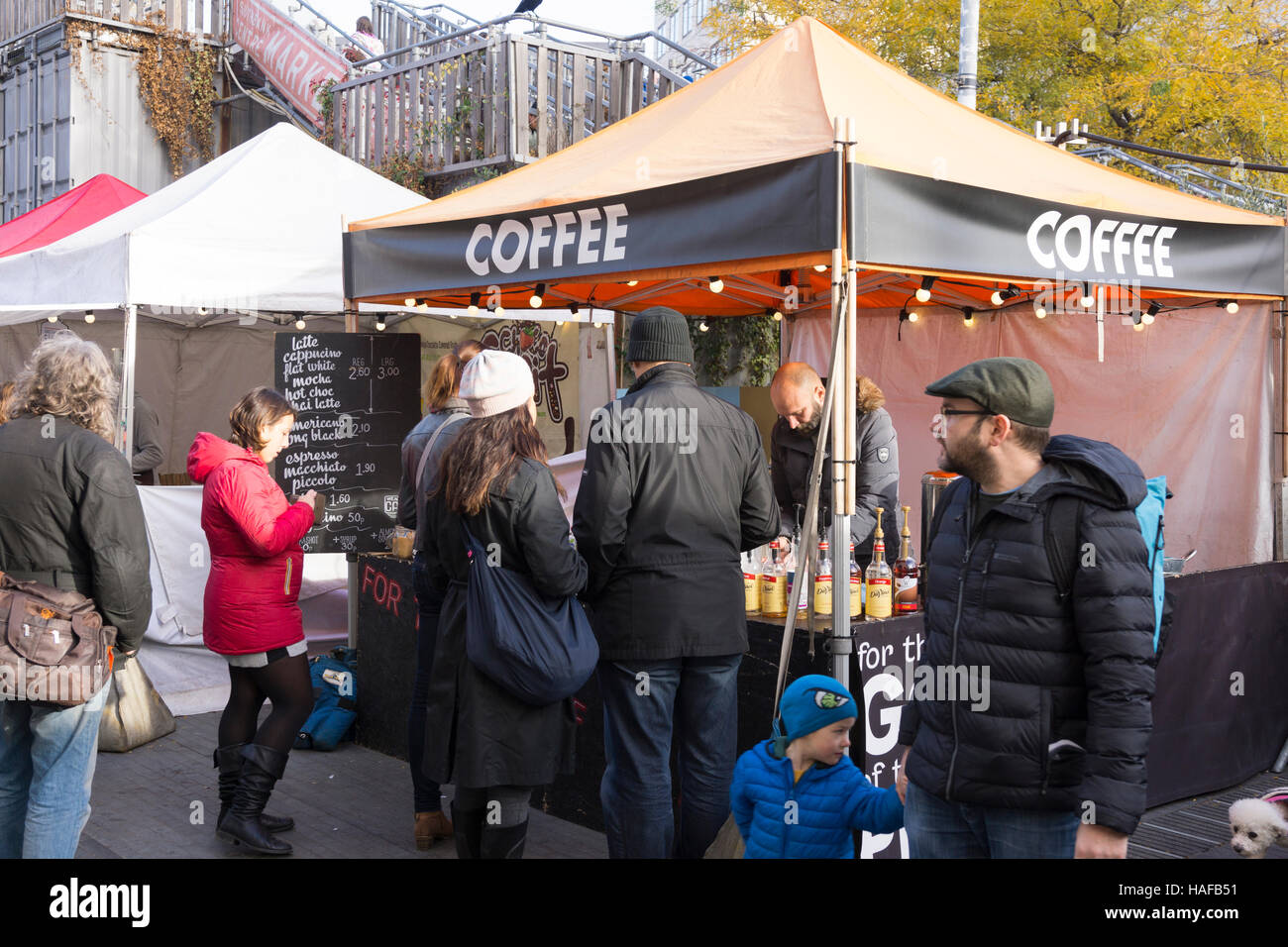 A coffee stall at Southbank Centre market Stock Photo - Alamy