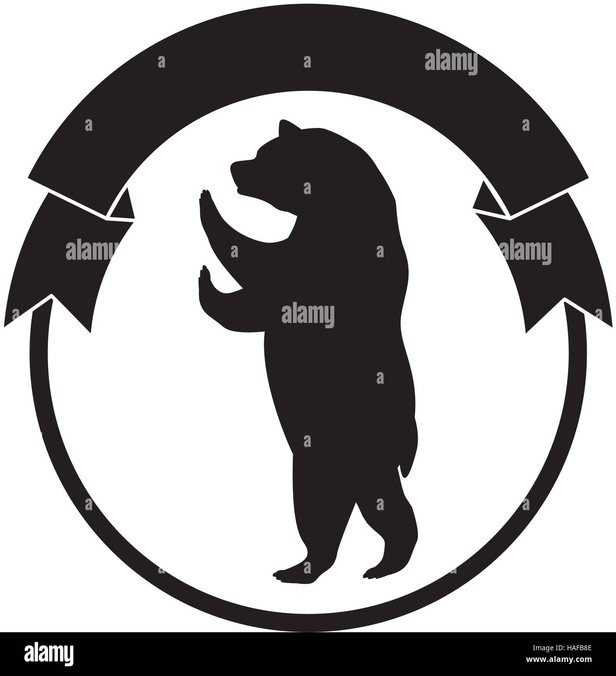 Bear inside label icon. Animal wild nature wildlife and character theme ...