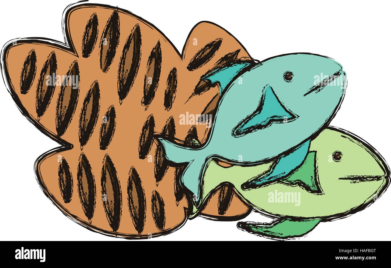 Fish and bread icon. Religion god pray faith and believe theme ...