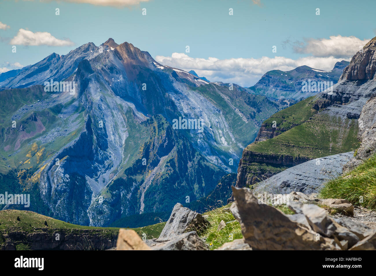 Mountains in the Pyrenees, Ordesa Valley National Park, Aragon, Huesca ...