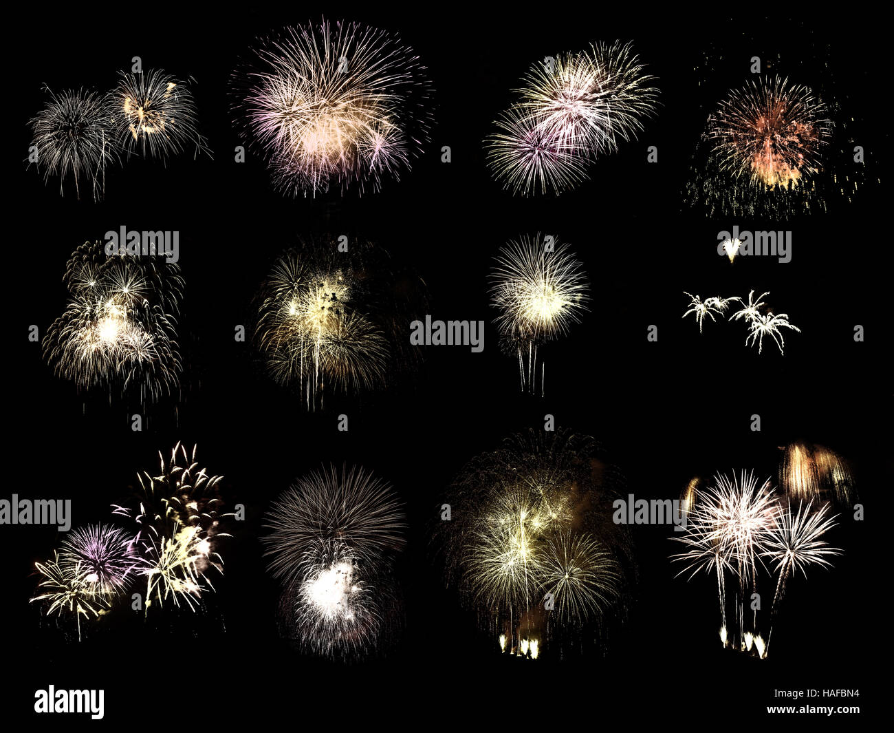 Colorful assorted fireworks selection on a black background Stock Photo ...