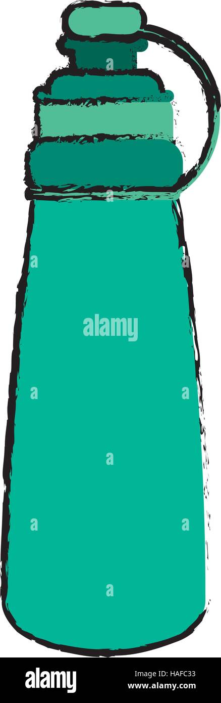 drawing green bottle water hydration fitness gym Stock Vector Image ...