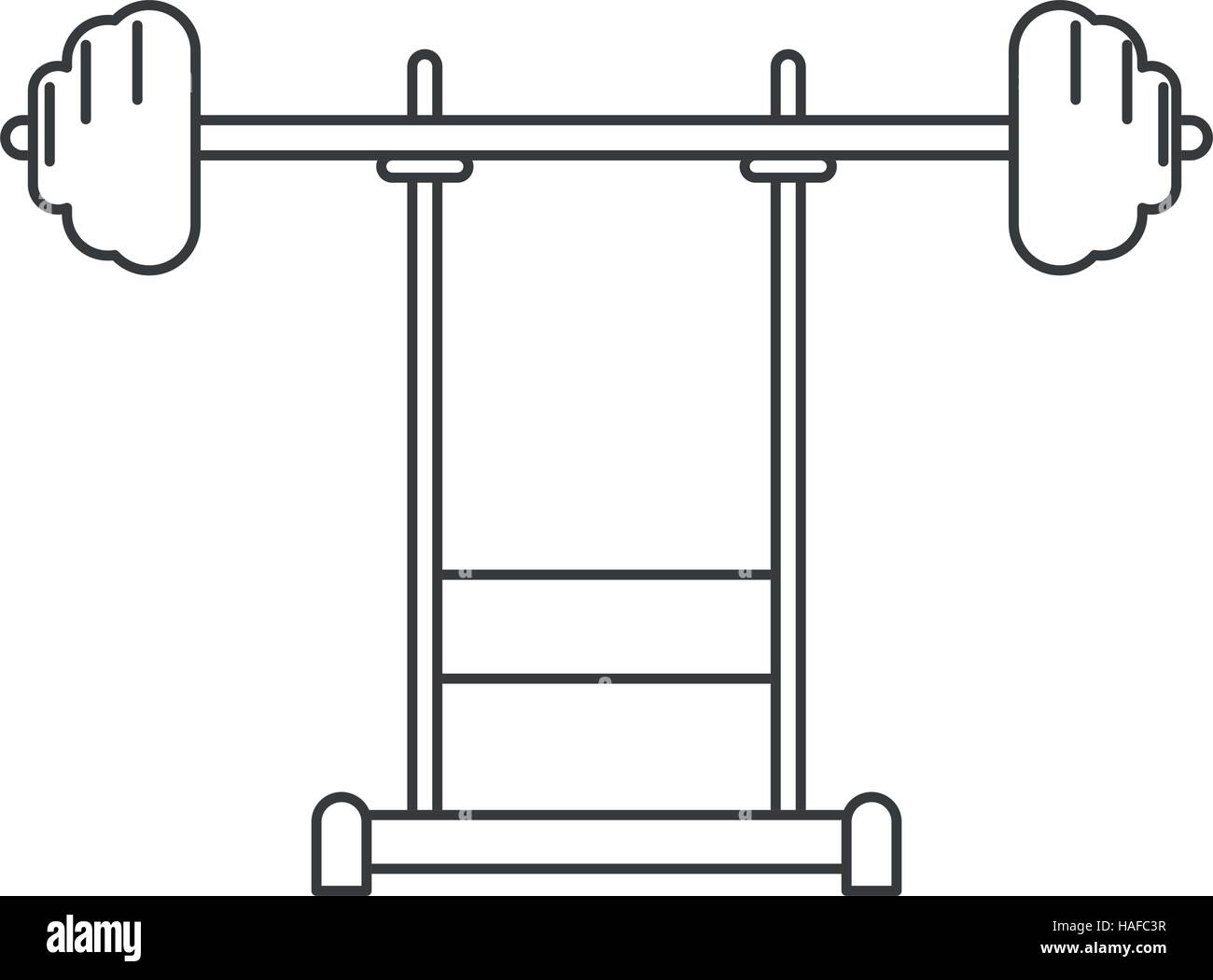 outline weight barbell equipment fitness gym Stock Vector Image & Art ...