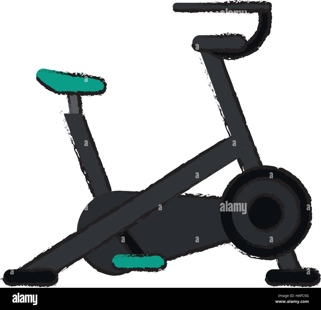 drawing stationary bicycle machine gym sport Stock Vector Image & Art ...