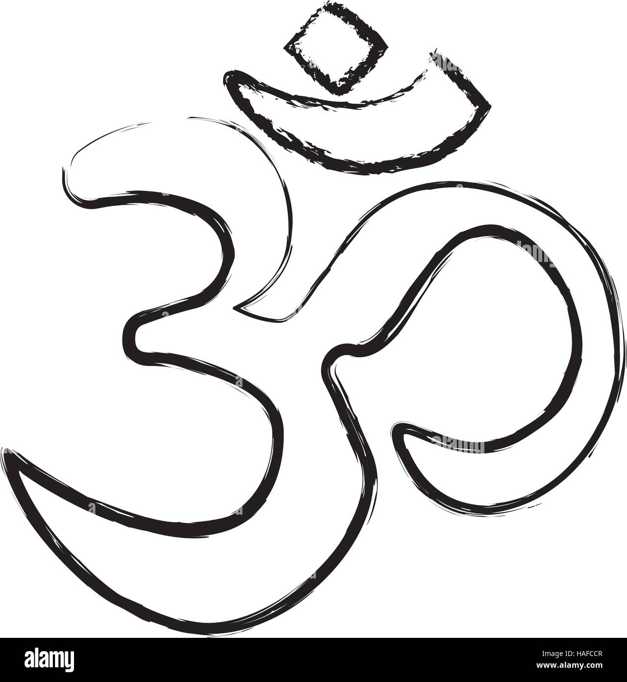 Vector hindu om symbol design Black and White Stock Photos & Images - Alamy