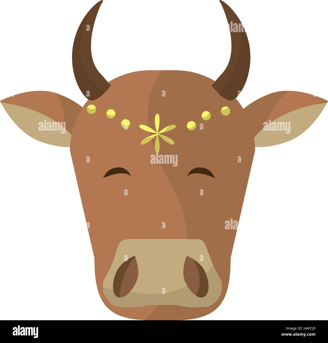 Cartoon style indian bull head hi-res stock photography and images - Alamy