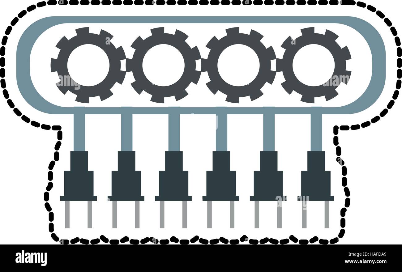 Isolated robot with gears design Stock Vector Image & Art - Alamy