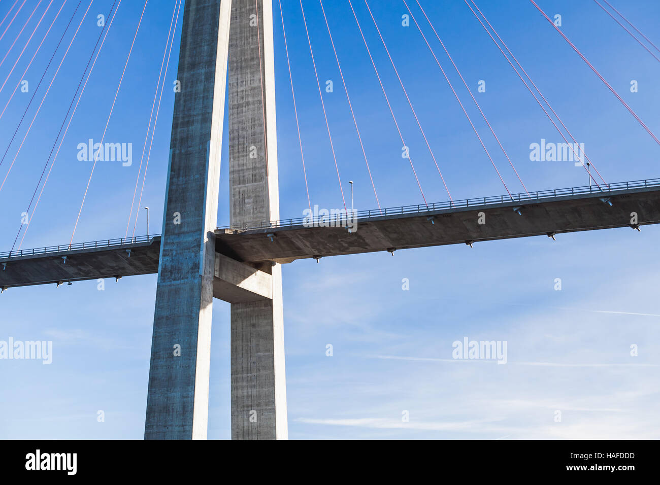 Skarnsund Bridge fragment, modern automotive cable-stayed bridge in ...