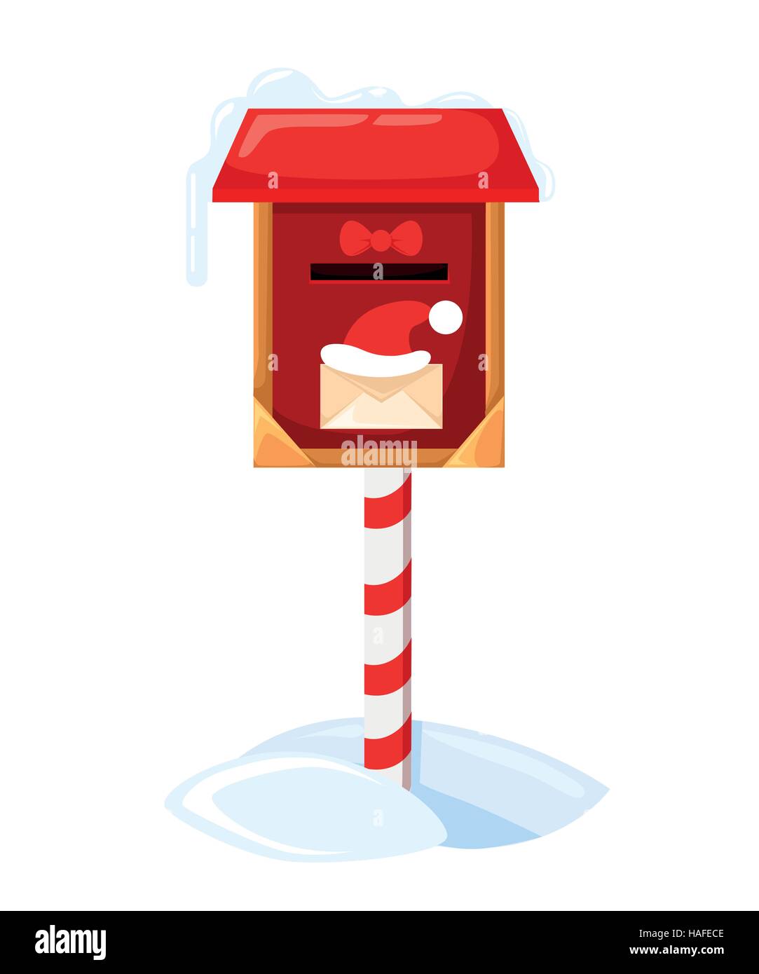 Santa S Mailbox Vector Illustration Of A Letter For Santa Claus Merry