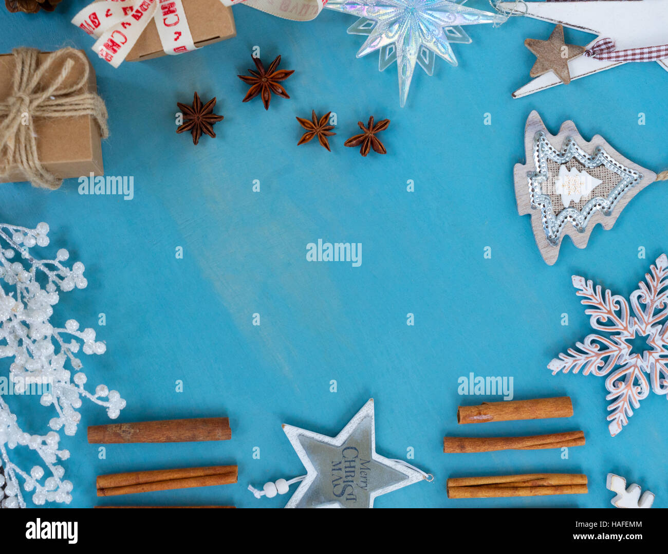 Blue and white christmas Stock Photo - Alamy