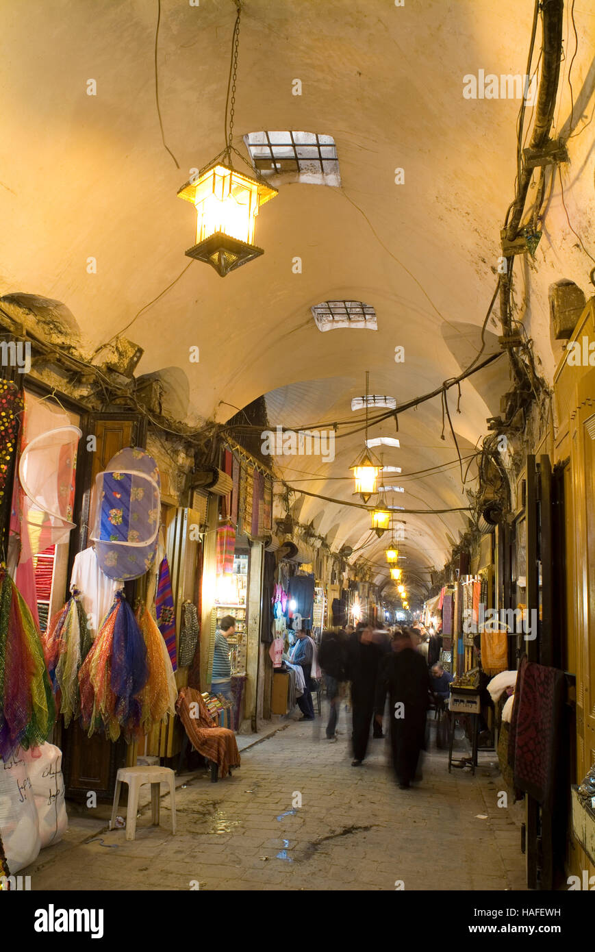 Al Madina Souk in Aleppo, Syria, before it was largely destroyed during ...