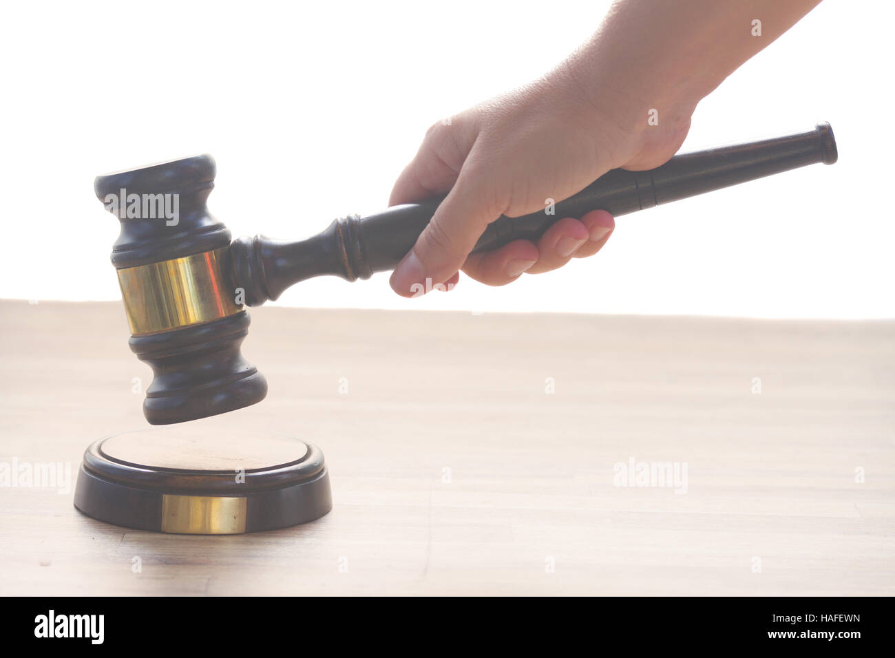 Wooden Law Gavel Stock Photo - Alamy