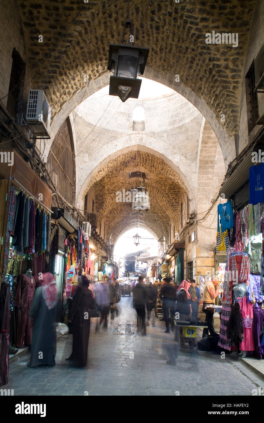 Al Madina Souk in Aleppo, Syria, before it was largely destroyed during ...