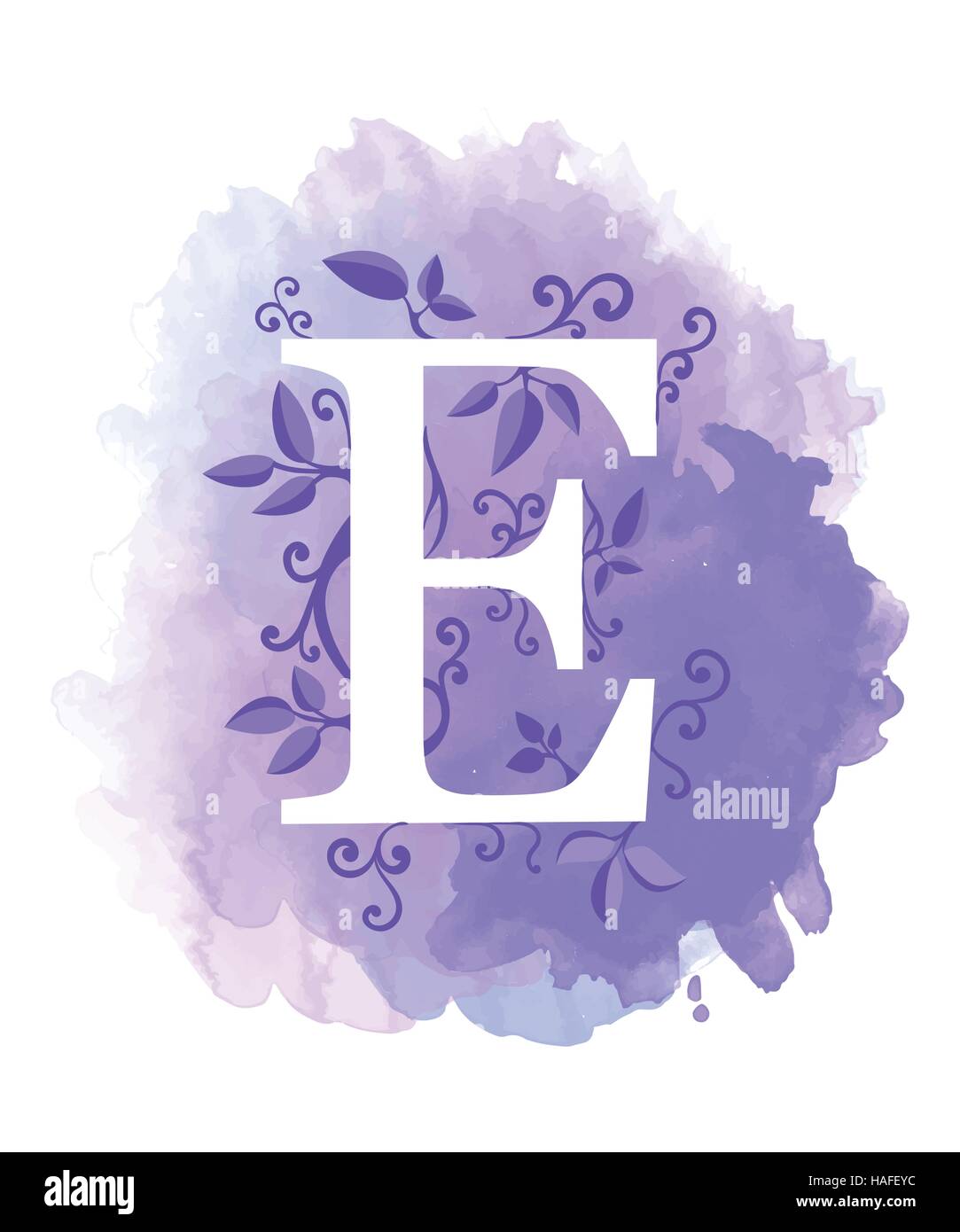 Watercolor letter calligraphy on watercolor background. Natural ...