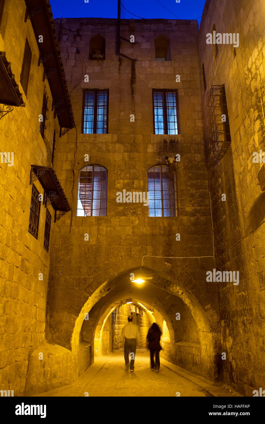 A back lane in the Al-Jdeida quarter of Aleppo in northern Syria before ...