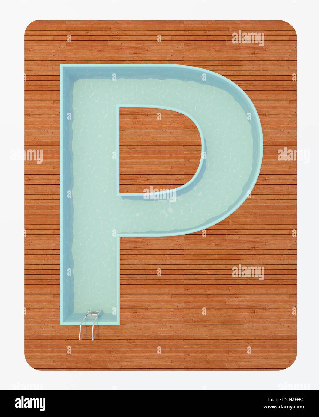 pool in the shape of a letter p. 3d rendering Stock Photo - Alamy