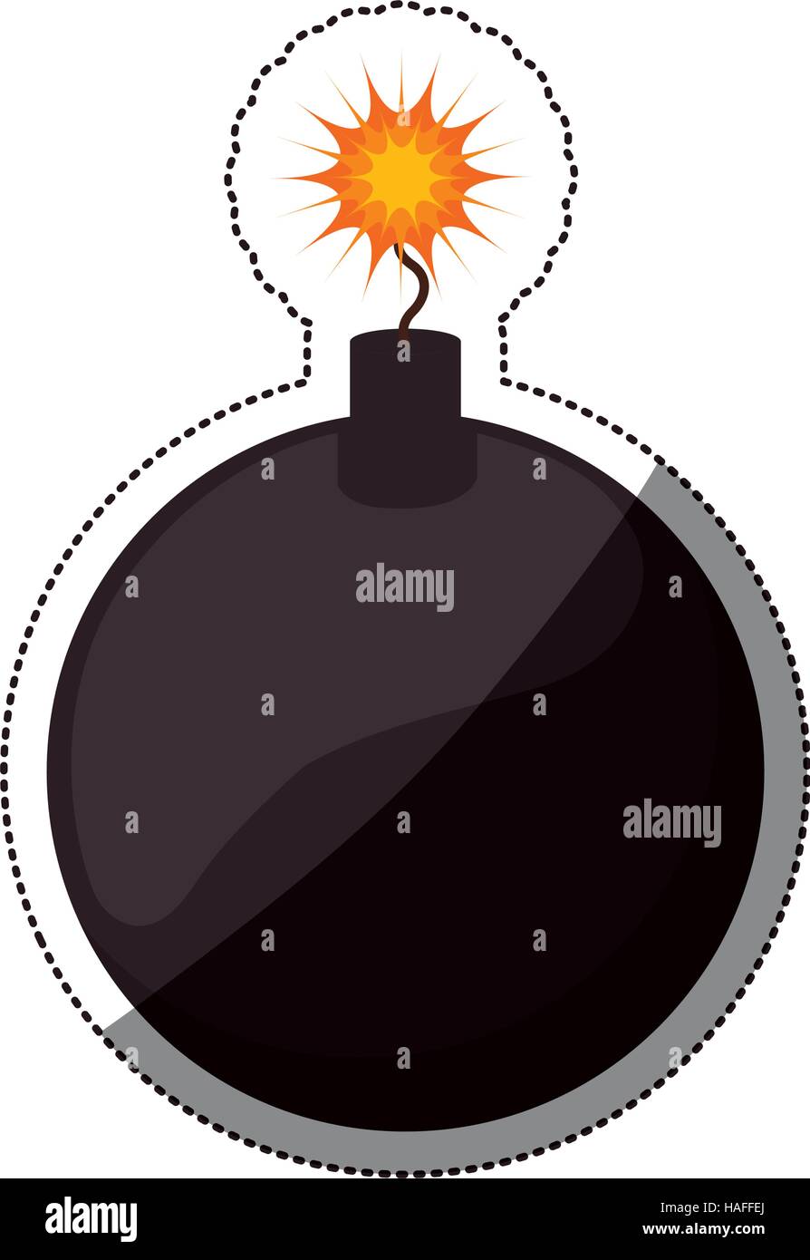 Bomb icon. Explosion military weapon and destruction theme. Isolated ...
