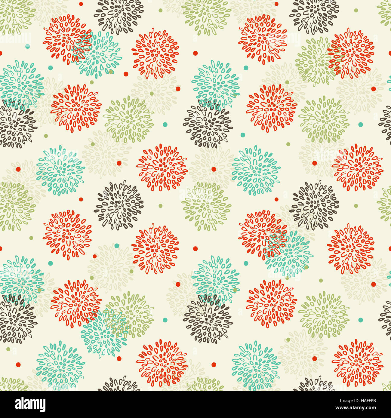 Abstract Floral Orange Green Blue And Brown Pattern Stock Photo - Alamy